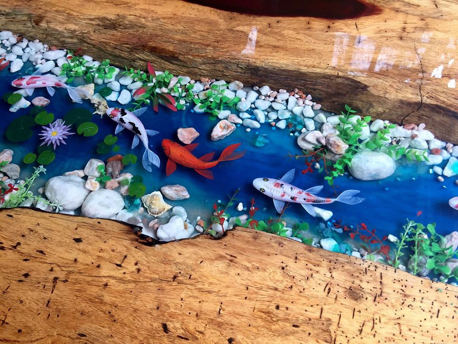 Custom Koi Fish Stream Epoxy Table Top Resin Best Resin For | Etsy