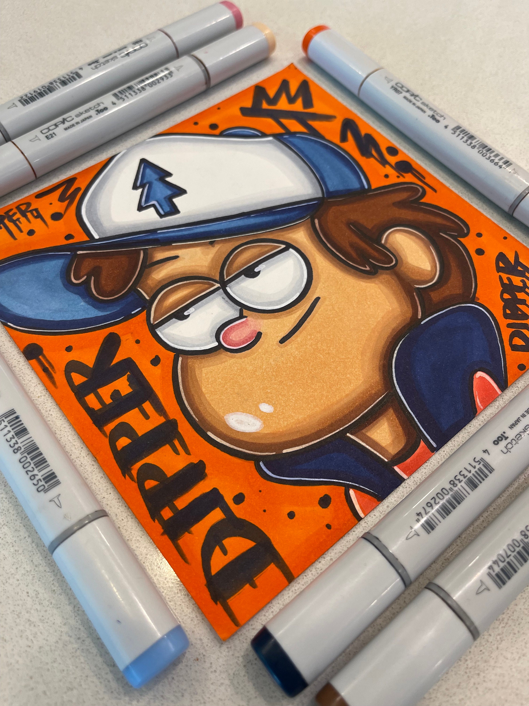 Dipper Gravity Falls 6x6 Drawing - Etsy