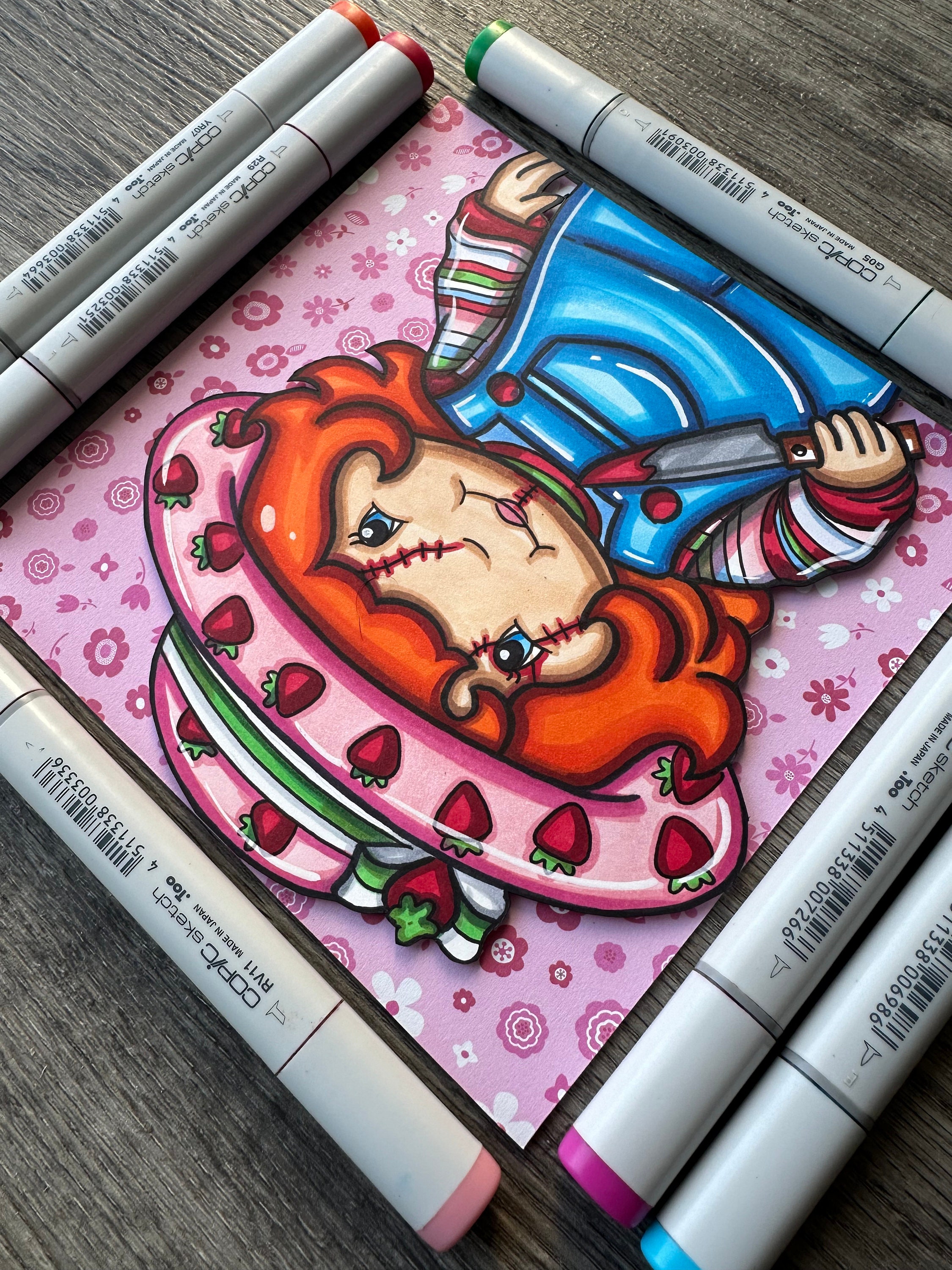 EXCLUSIVE Strawberry Chucky 6x6 Drawing - Etsy