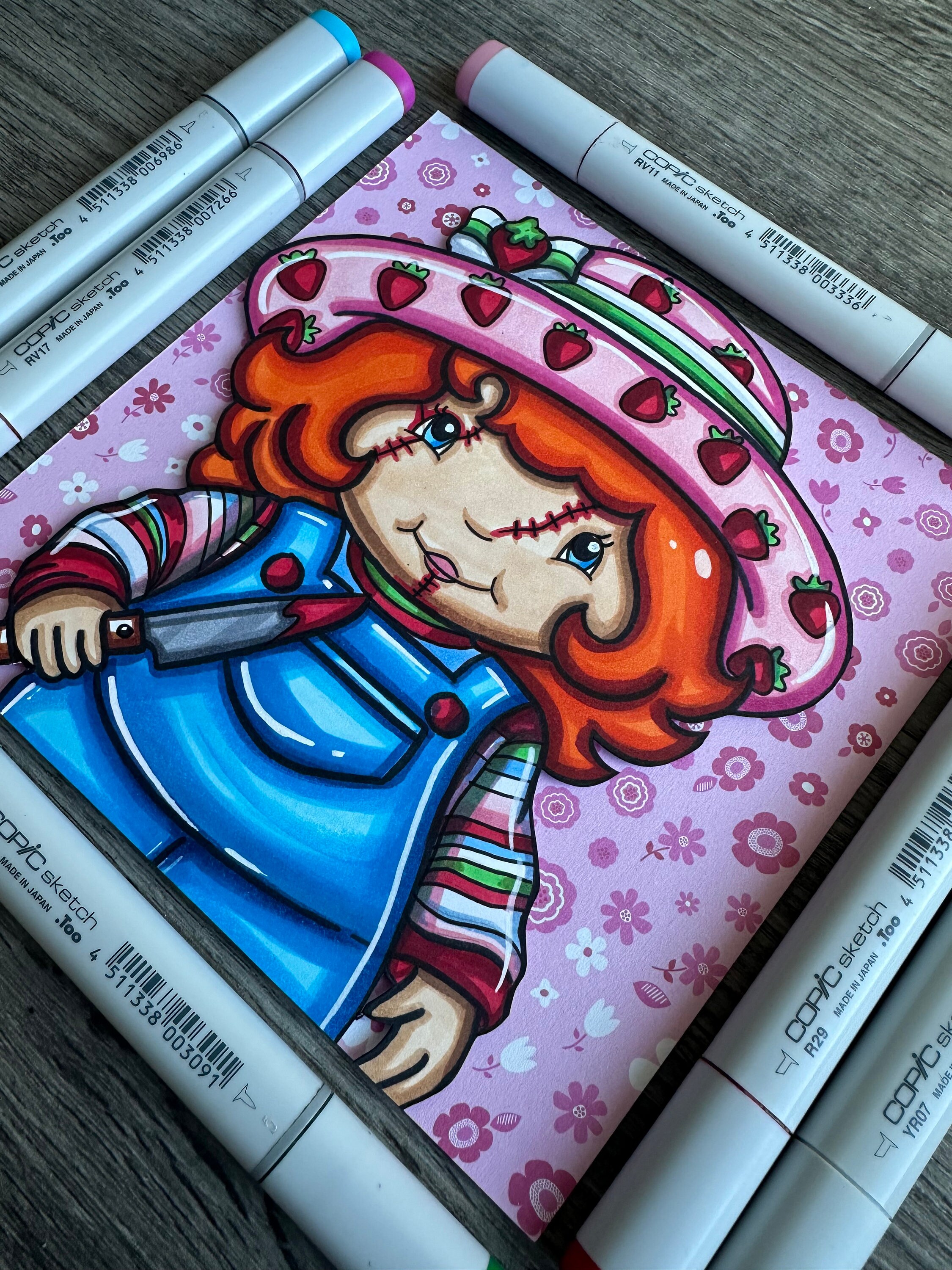 EXCLUSIVE Strawberry Chucky 6x6 Drawing - Etsy