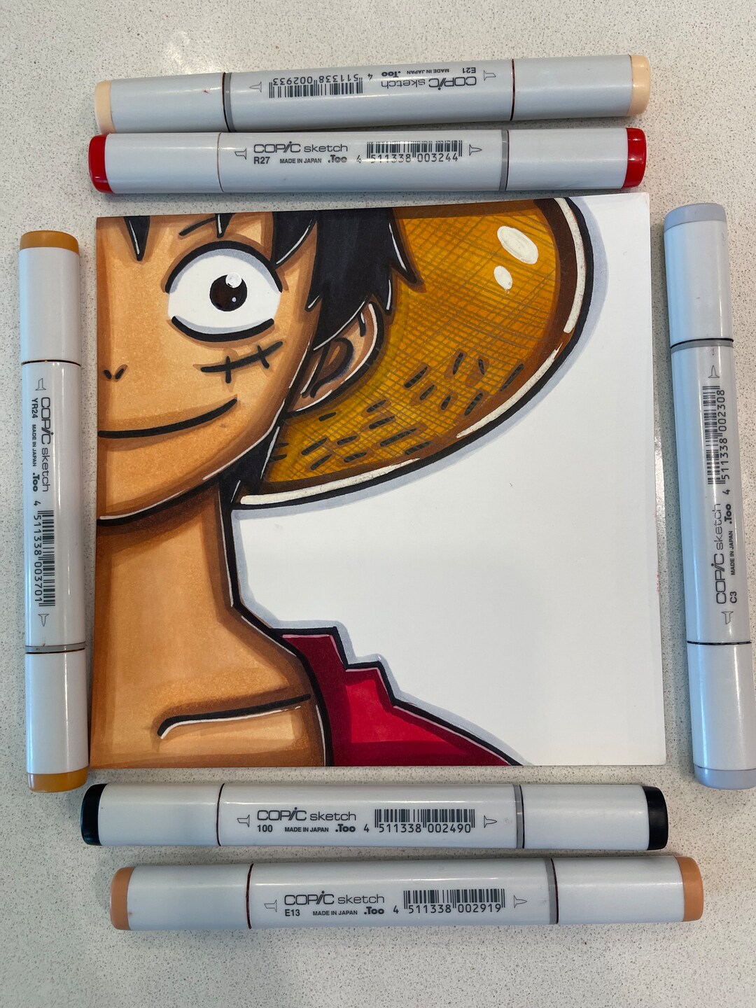 Monkey D. Luffy 6x6 Drawing - Etsy Canada