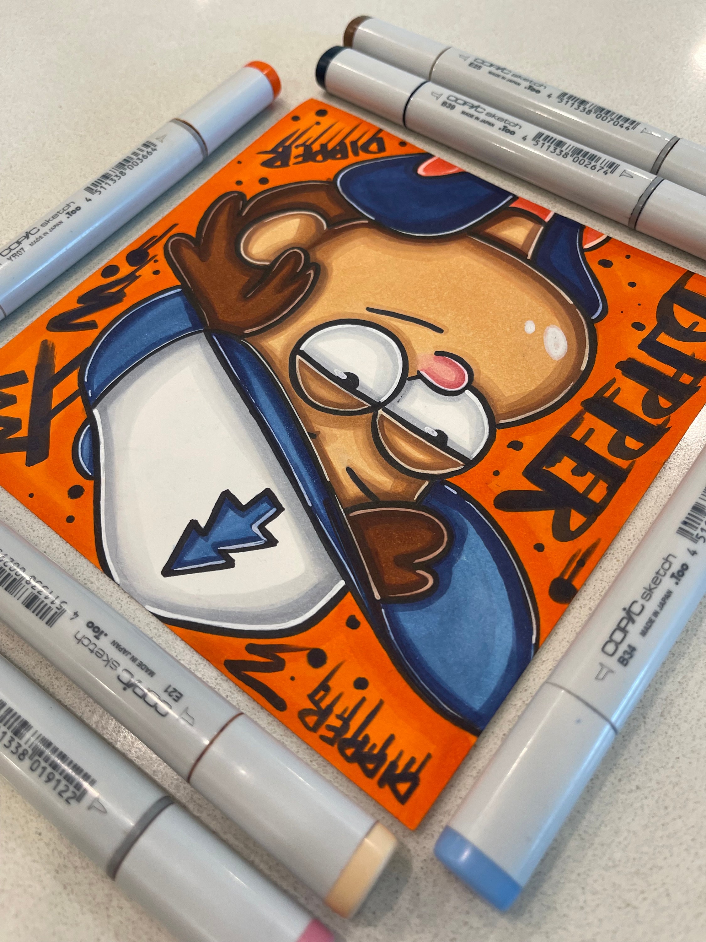 Dipper Gravity Falls 6x6 Drawing - Etsy