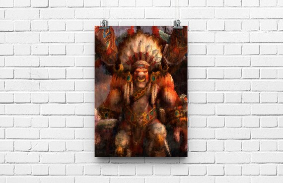 World of Warcraft Bane Bloodhoof Impressionist Oil Painting - Etsy France