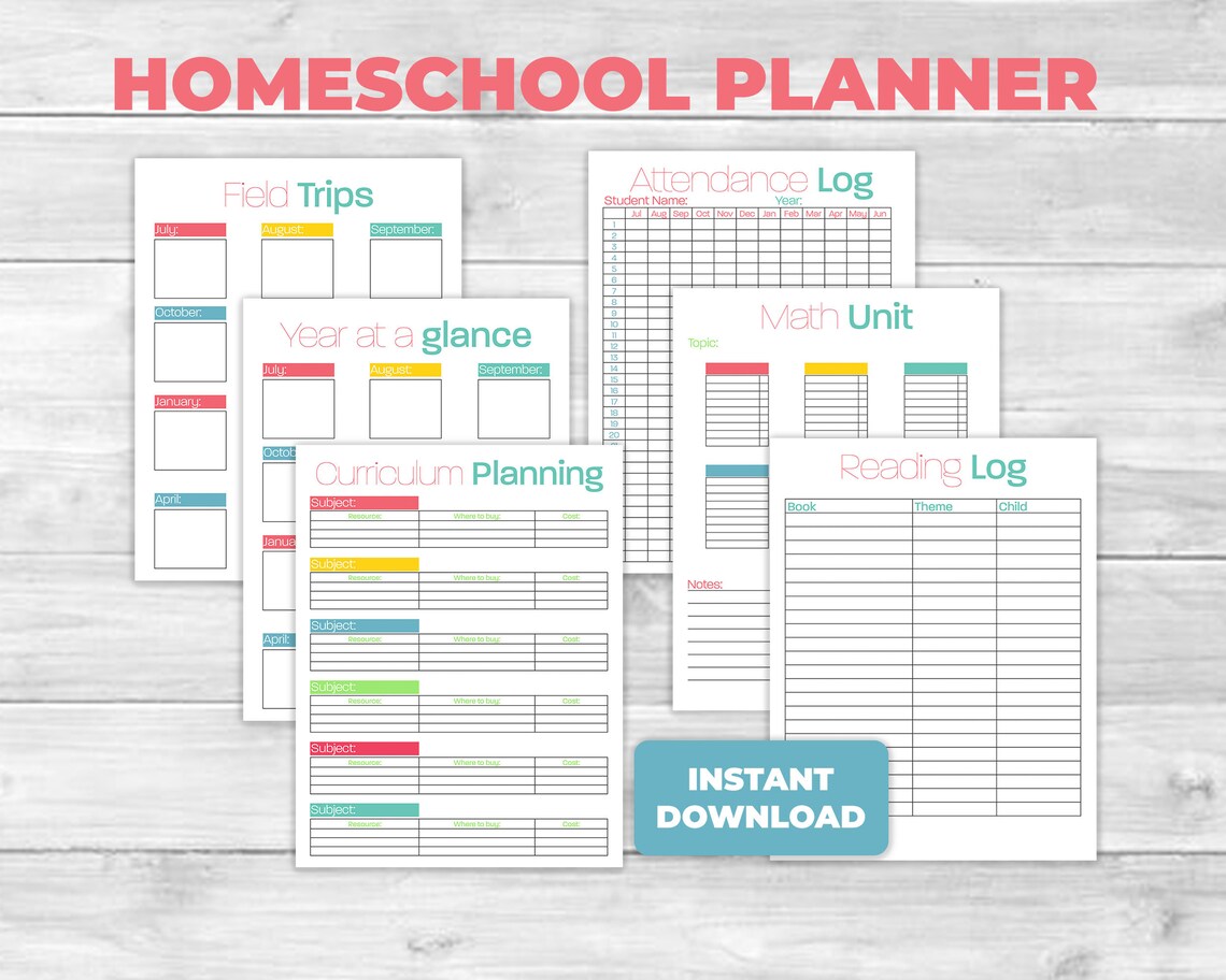 Homeschool Planner Homeschool Printable Homeschool Schedule - Etsy