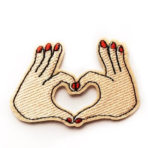 Hippy Hippie Patches - Heart Hand Patch - Hand Love Patch - Applique ...