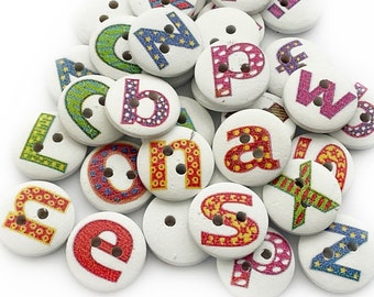 Alphabet Buttons - Etsy