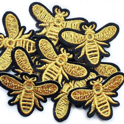 Bee Patches With Chiffon Wings 5 Pack Insect Embroidered | Etsy
