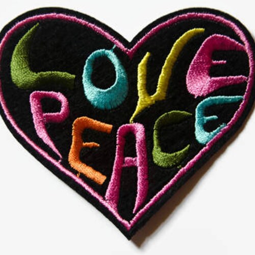 Hippy Hippie Patches Heart Hand Patch Hand Love Patch | Etsy