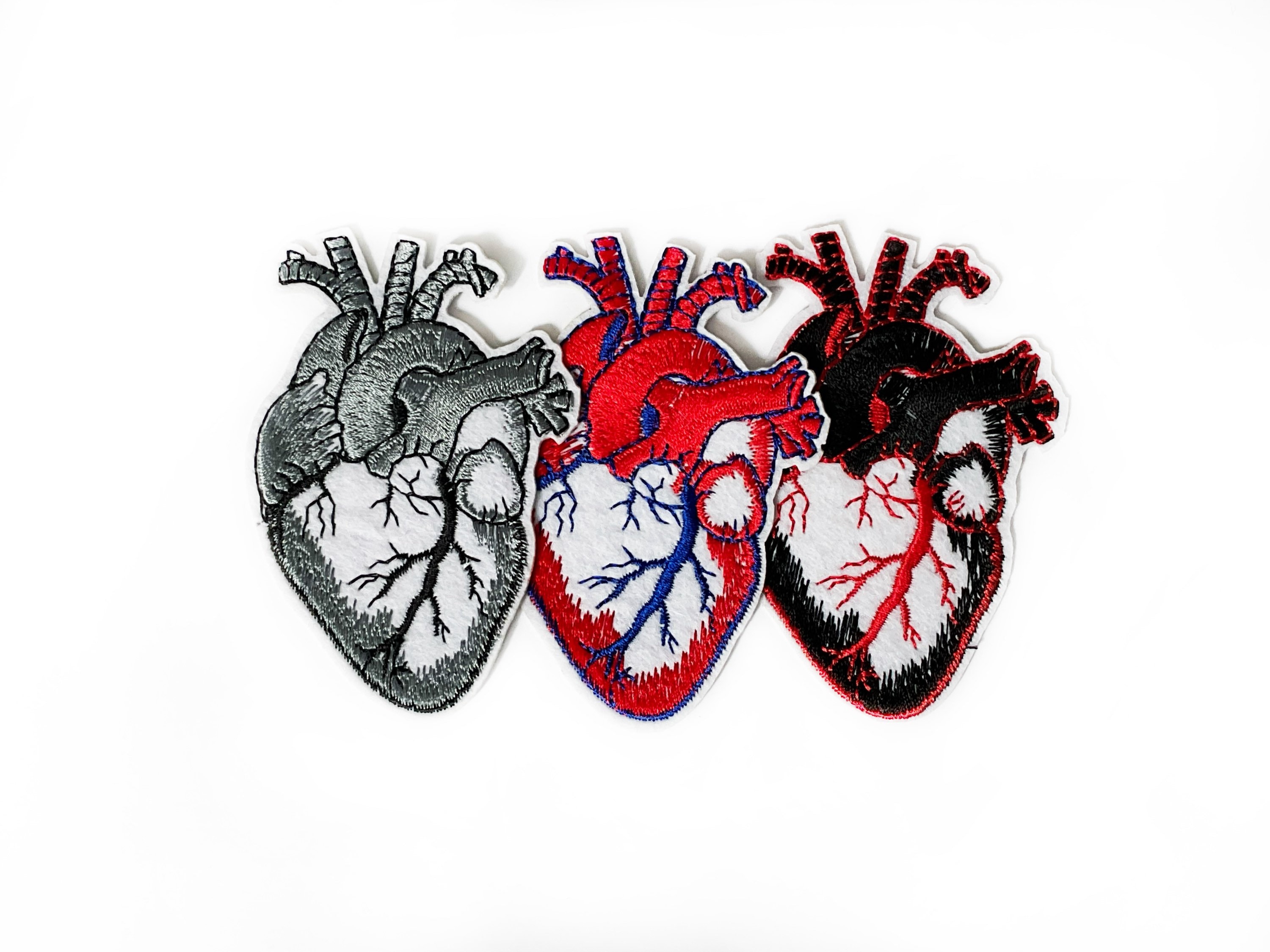 Anatomical Heart Patch Iron on Badge Red Heart Embroidered - Etsy