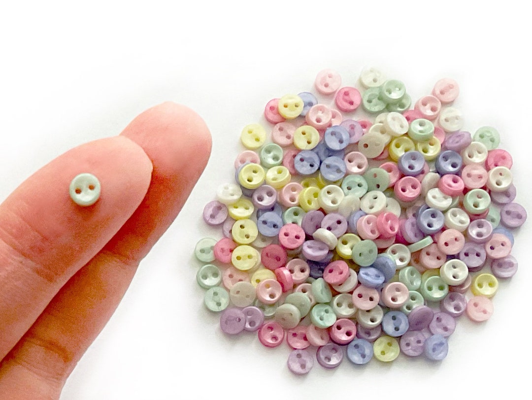Pearl Satin Shimmer Buttons for Dolls 5mm - Toy Buttons in Pastel ...