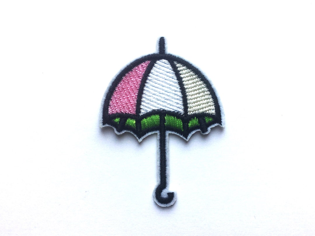 Umbrella Patch - Embroidered Parasol Patch - Cute M Rain Patch ...