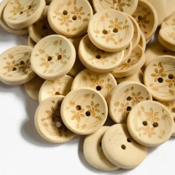 Round Wooden Buttons - Etsy
