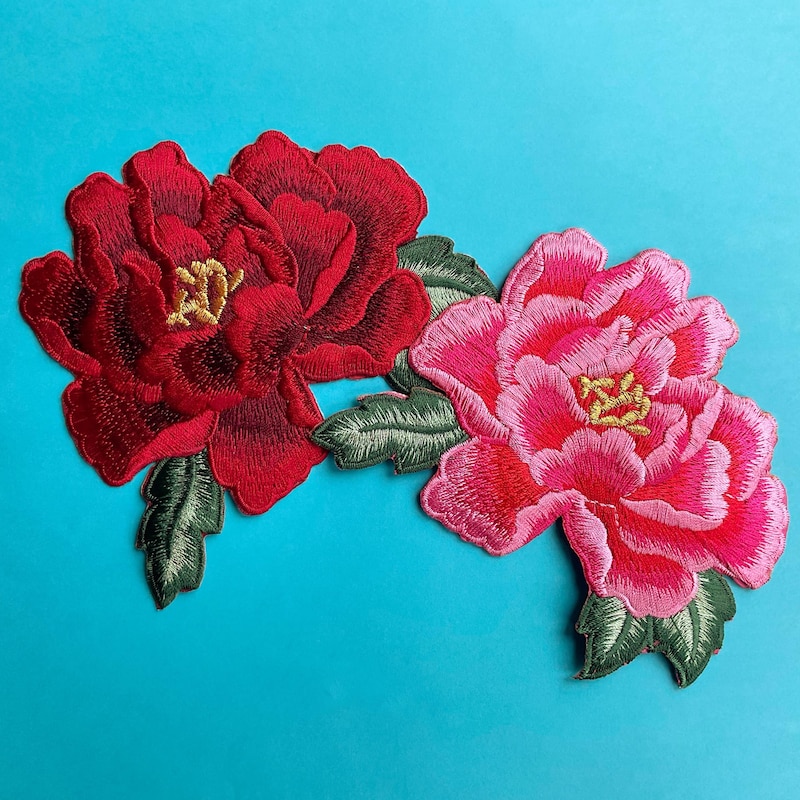 Red and Aqua Applique - Etsy UK