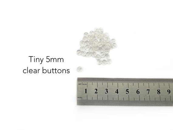 20 Tiny Clear Doll Buttons 5mm Round Transparent Buttons - Etsy