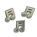 3 X Silver Music Note Patches - Sequin Iron on Music Patch - 5.5cm X 5 ...