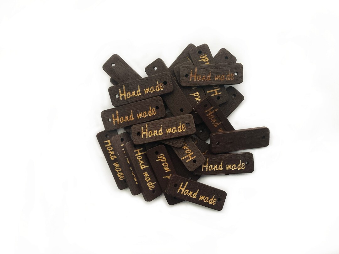 10+ Dark Brown Wood Tags With Handmade - Craft Tags for DIY Hand ...