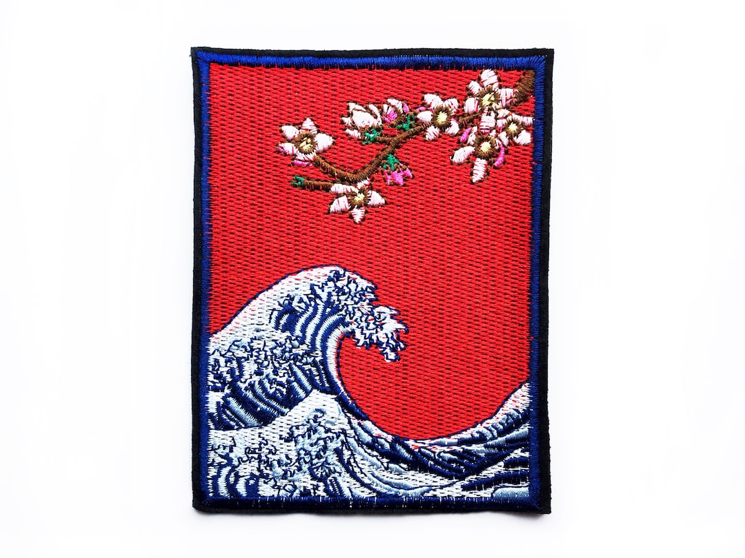 Wave Patch Iron on Japanese Patches for Jackets Kanagawa Great Wave ...