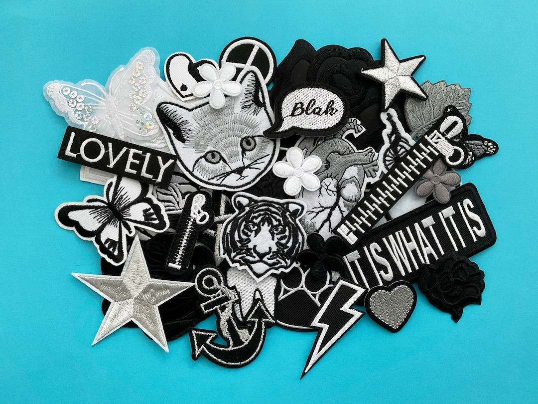 15/25 Black, White, Grey and Silver Badge Bundle Surprise Mix of ...