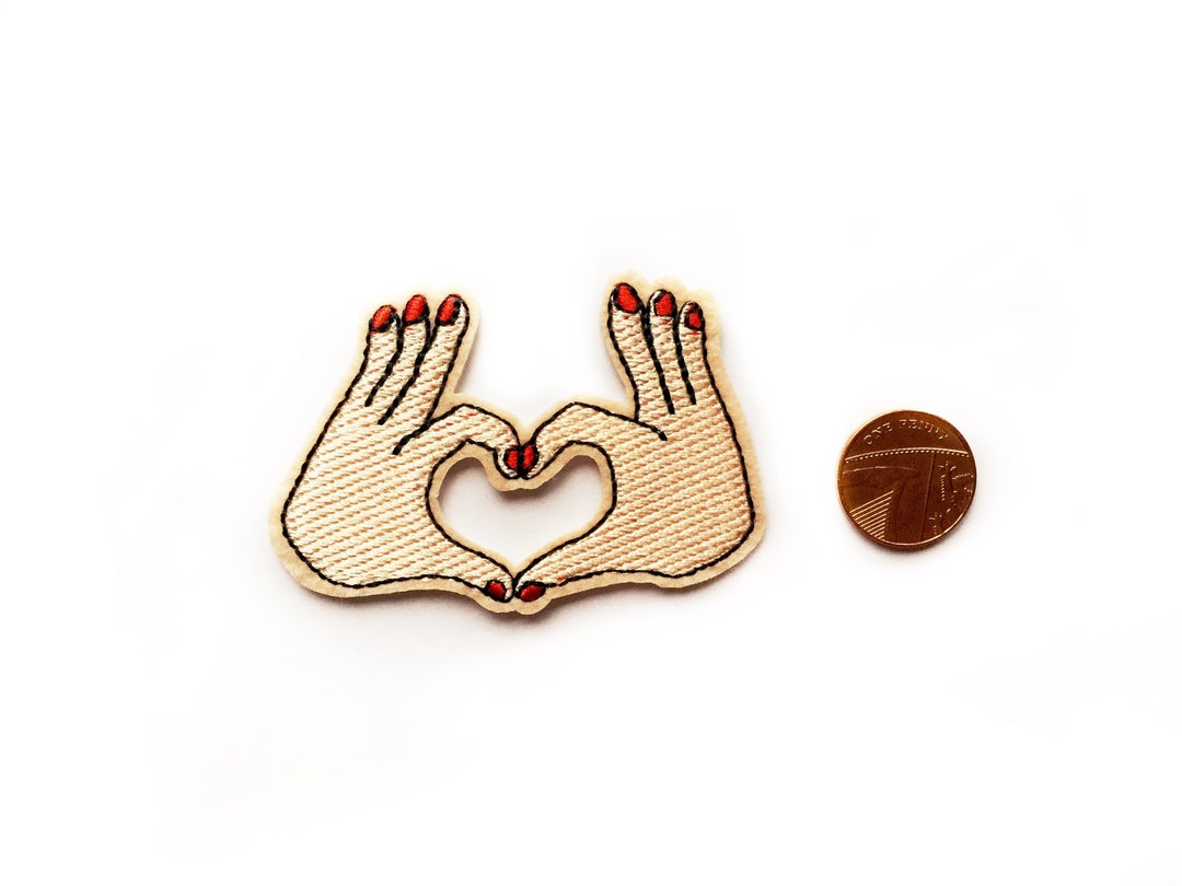 Hippy Hippie Patches - Heart Hand Patch - Hand Love Patch - Applique ...