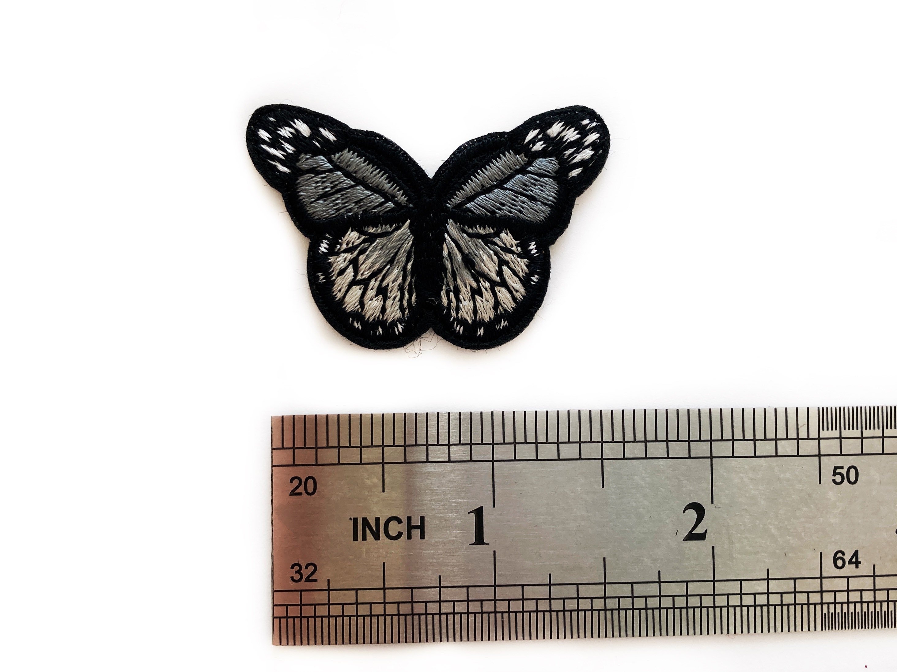 2 Gray Butterfly Patches for Jackets Butterfly Appliques - Etsy