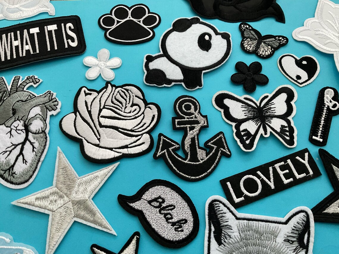 15/25 Black, White, Grey and Silver Badge Bundle Surprise Mix of ...
