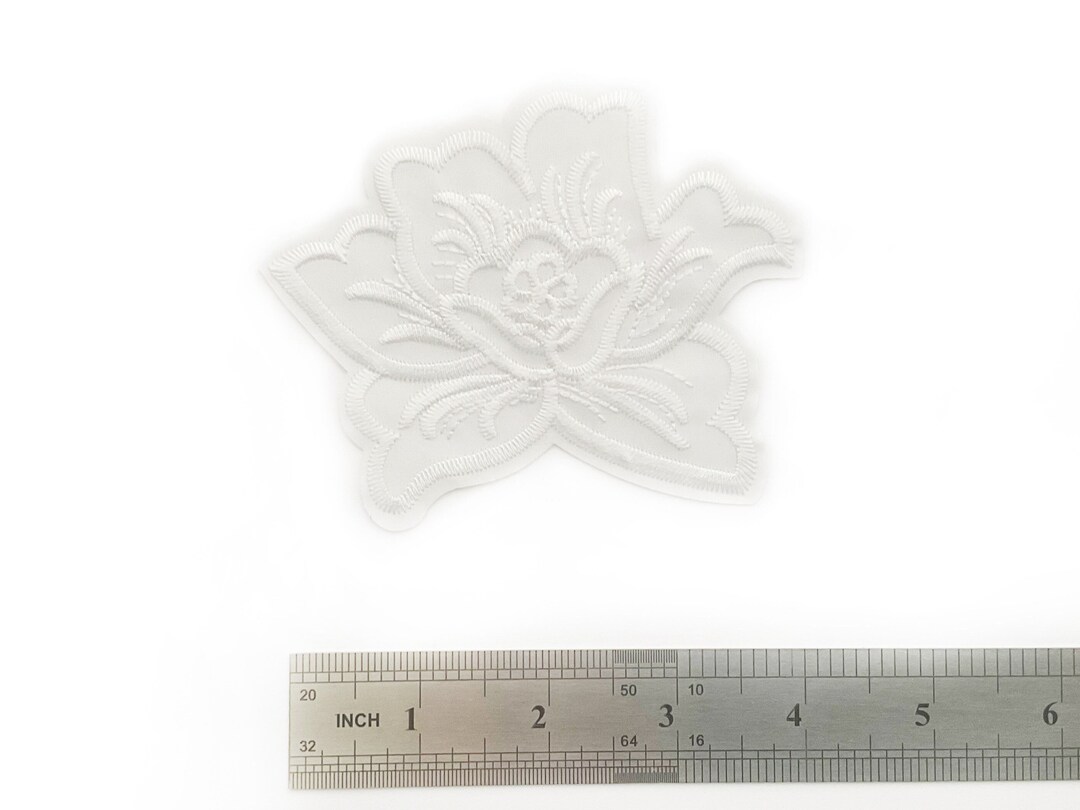 Pure White Flower Patch Stick on With Iron - White Blossom Patches ...