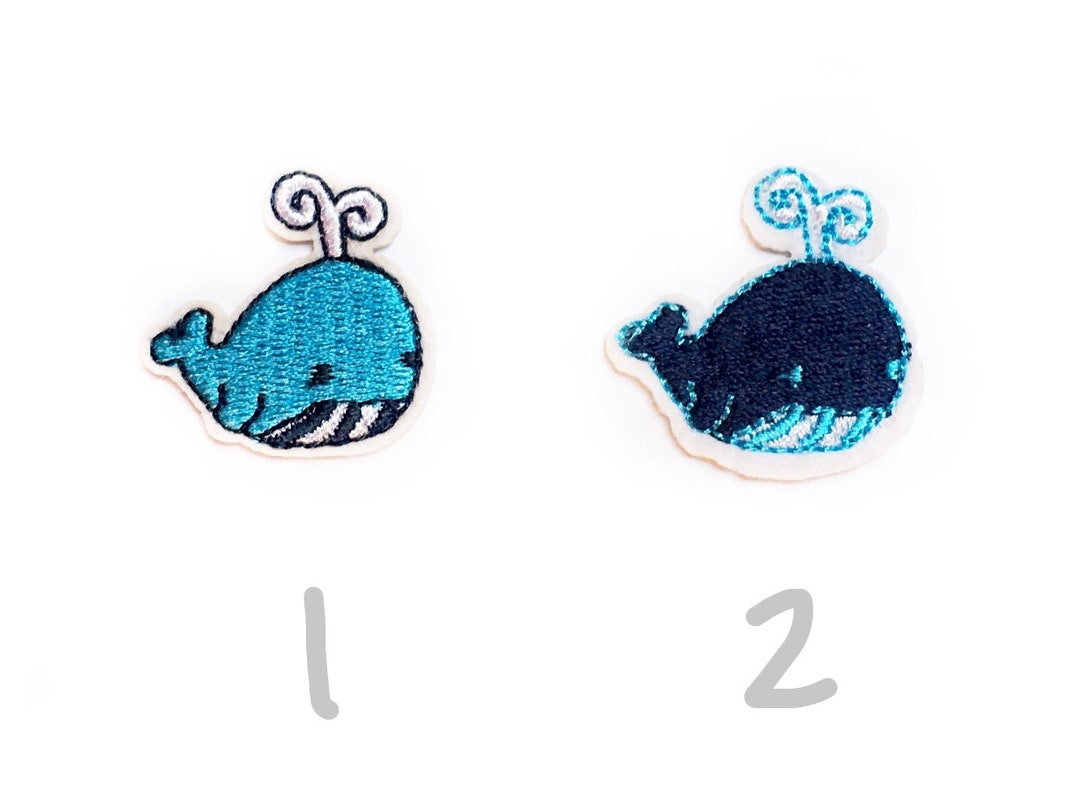 2 Small Blue Whales - Mini Patch Set - Iron on Patches - Tiny 3cm X 3cm - Etsy