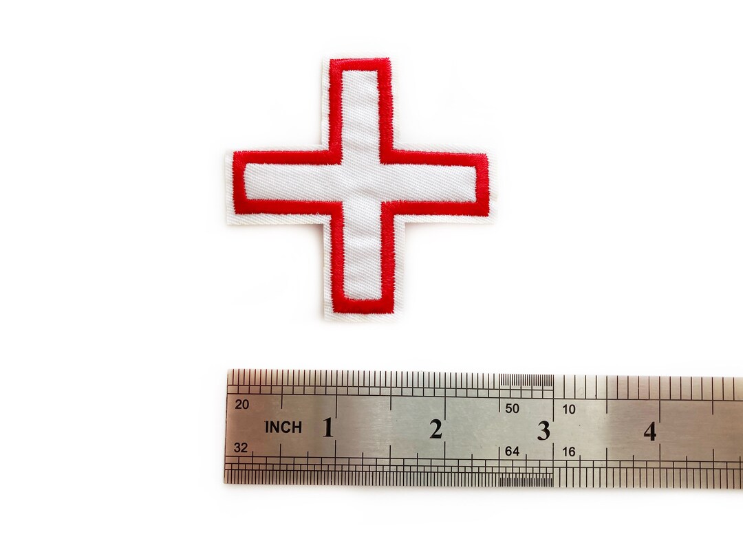 White Cross Patch (1 or 3) - Red Cross Patch Red Cross Badge Plus Sign ...