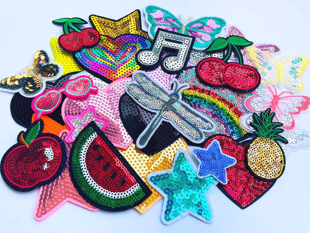 Sequin Patches Iron on - Embroidery Patch With Sequins - 50 Assorted ...