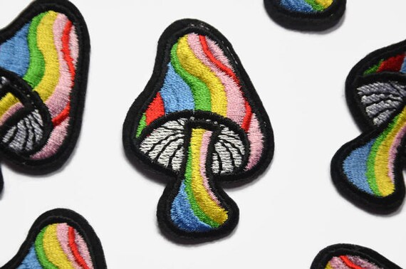 Mushroom Patch Hippy Hippie Patches Rainbow Magic Mushroom Etsy