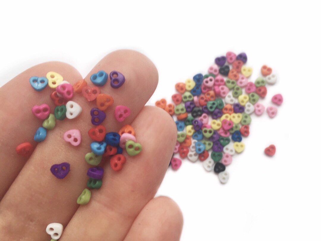 Mini Heart Buttons 4mm (25+ Buttons) - Little Miniature Heart Shaped ...