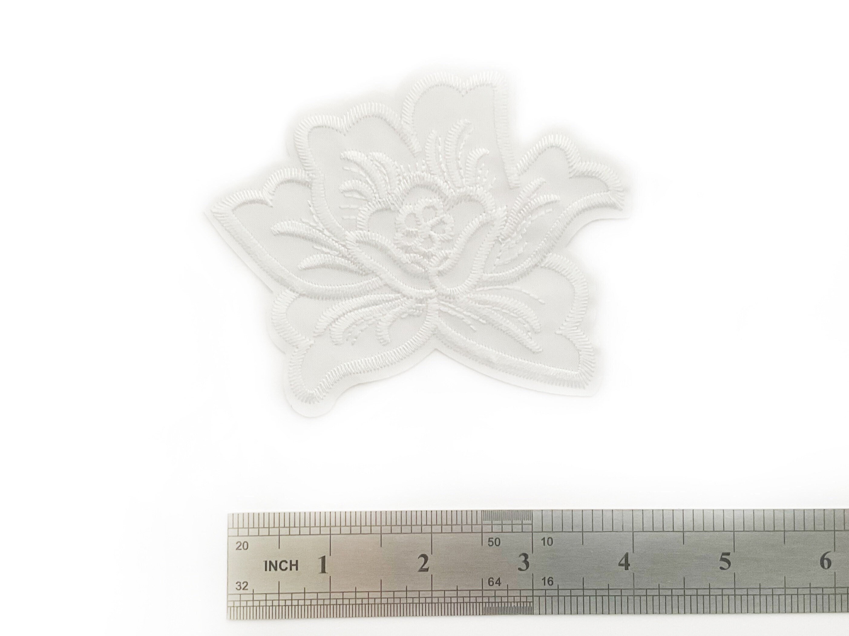 Pure White Flower Patch Stick on With Iron Thin White - Etsy