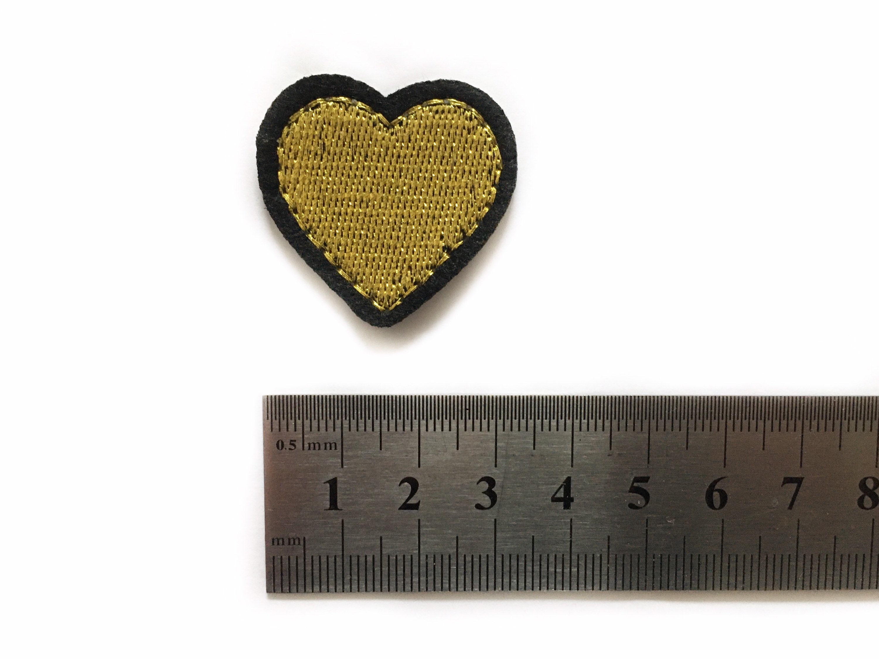 2 Mini Patches Small Gold Heart Patches Micro Patches - Etsy UK