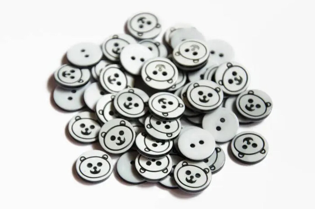 12+ Teddy Bear Buttons 13mm - Resin Cute Animal Buttons - Flat Round ...
