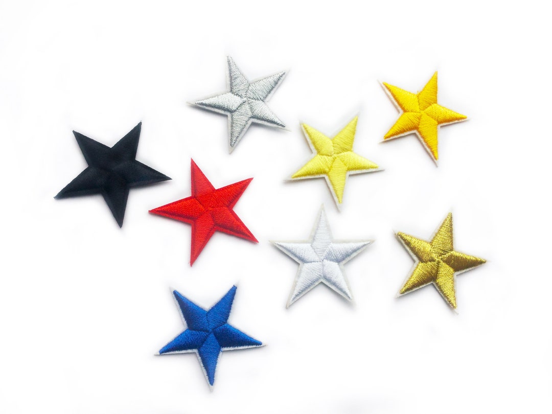 Small Star Patches - 4.6cm - Set of Star Embroidery Badges in Gold ...