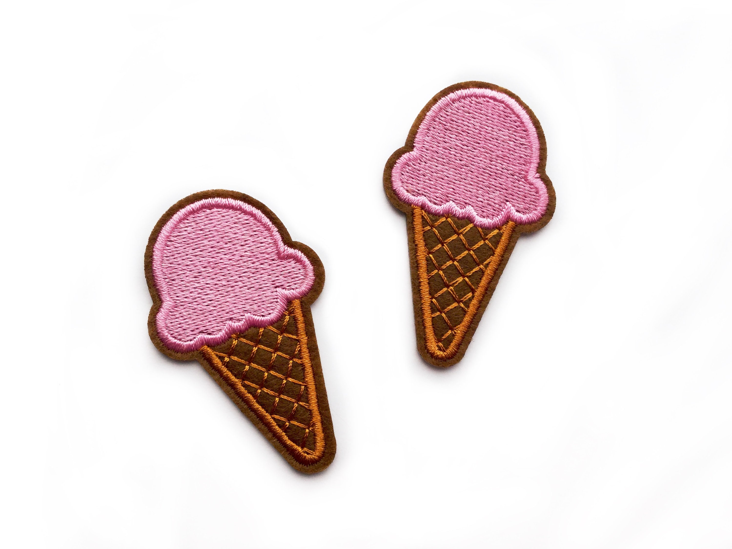 1+ Ice Cream Cone Patches for Hats Pink Ice Cream Badge Iron on Food ...