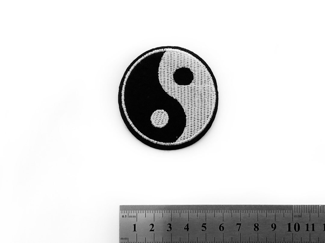 Yin and Yang Patch - Medium Sized Iron on Badge Black and White ...