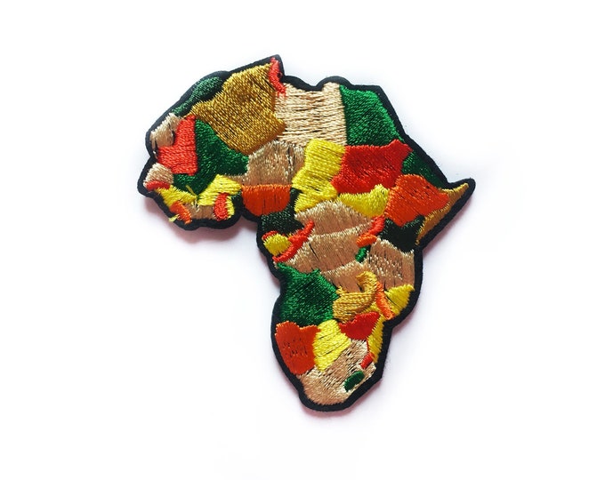 Africa African Shaped Map Flag Embroidered Iron on Patch Officially ...