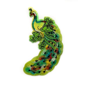 1+ Large Peacock Patch Iron on - Shimmery Holographic Large Green Peacock Patches - Gift for ...