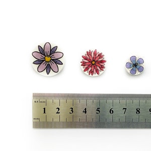 10+ Colorful Flower Button Mix - 3 Sizes of 15mm, 20mm and 25mm ...