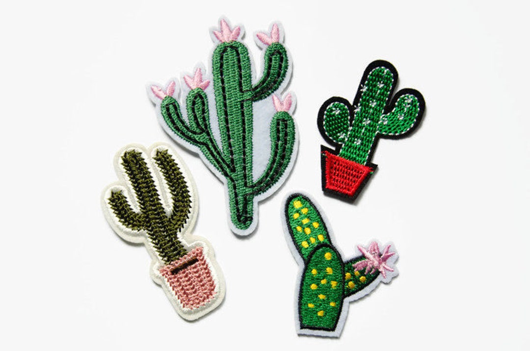 4 Cactus Iron On Patches Set Diy Secret Santa T For Her Cactus Set