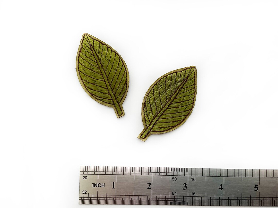 2+ Green Leaf Patches - Leaves Applique Embroidery DIY Plant Iron on ...