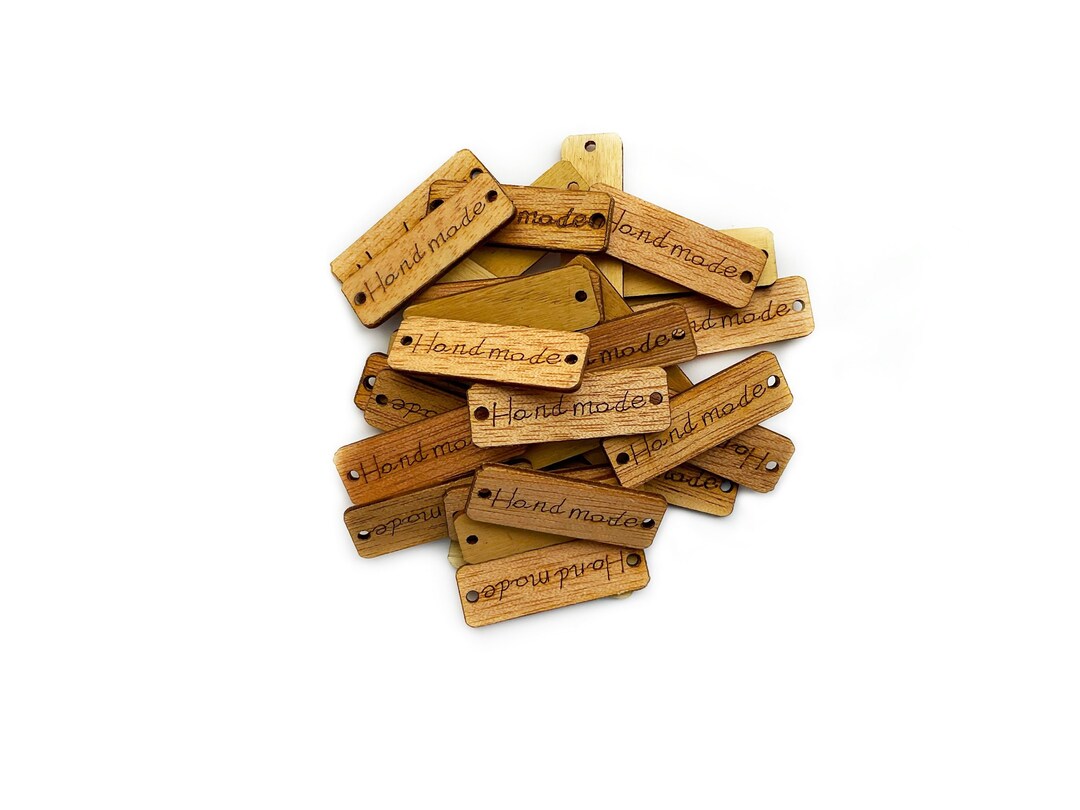 20 Wooden Craft Tags for Sewing and Knitting Projects DIY Hand Made Tag ...