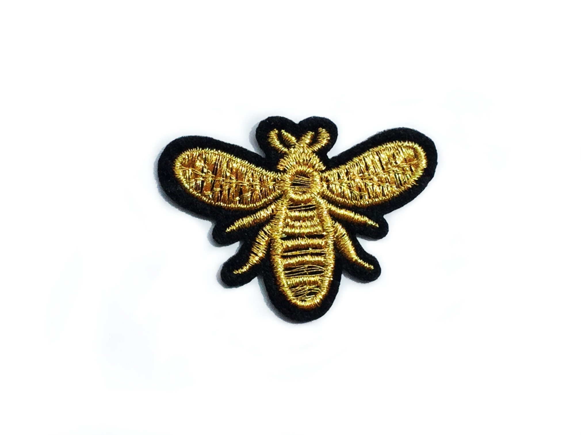 1 Bee Patch Iron on Gold Bee Patches for Jackets DIY - Etsy