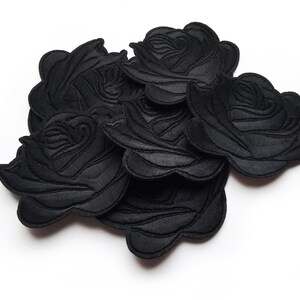 Black Rose Badge - Craft Supplies - Goth Flower Patches Iron on Jacket ...