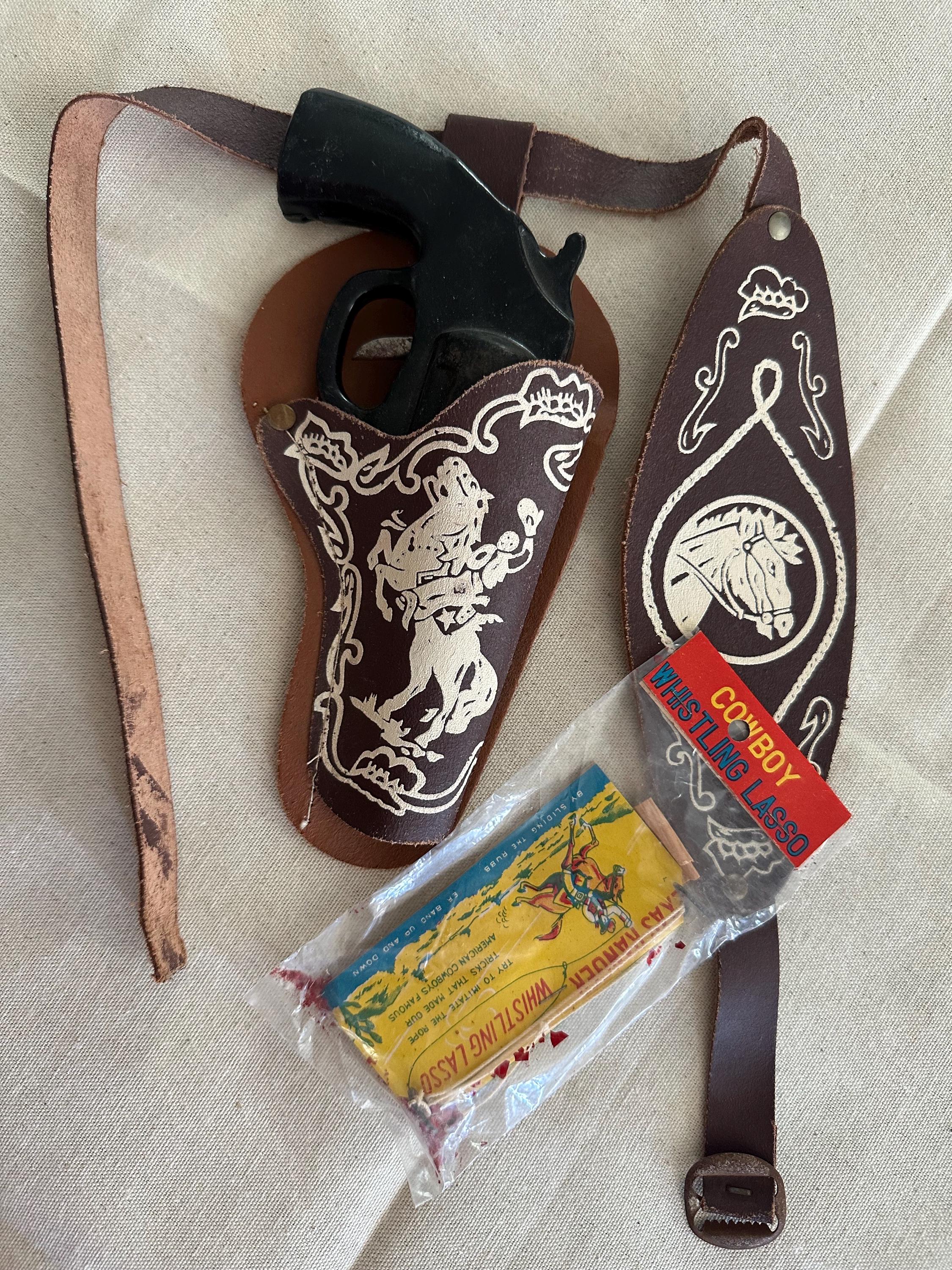 Vintage Buckaroo Toy Gun and Holster With a Whistling Lasso Toy ...