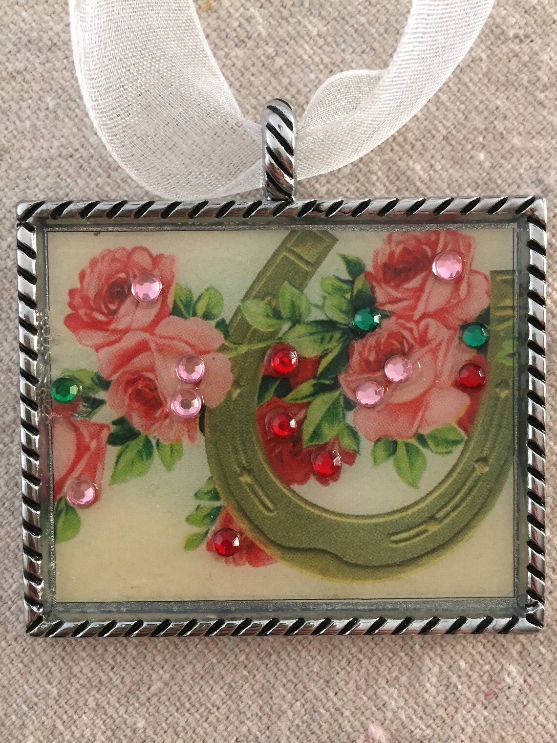 Horseshoe and Roses Pendant - Concho - Etsy