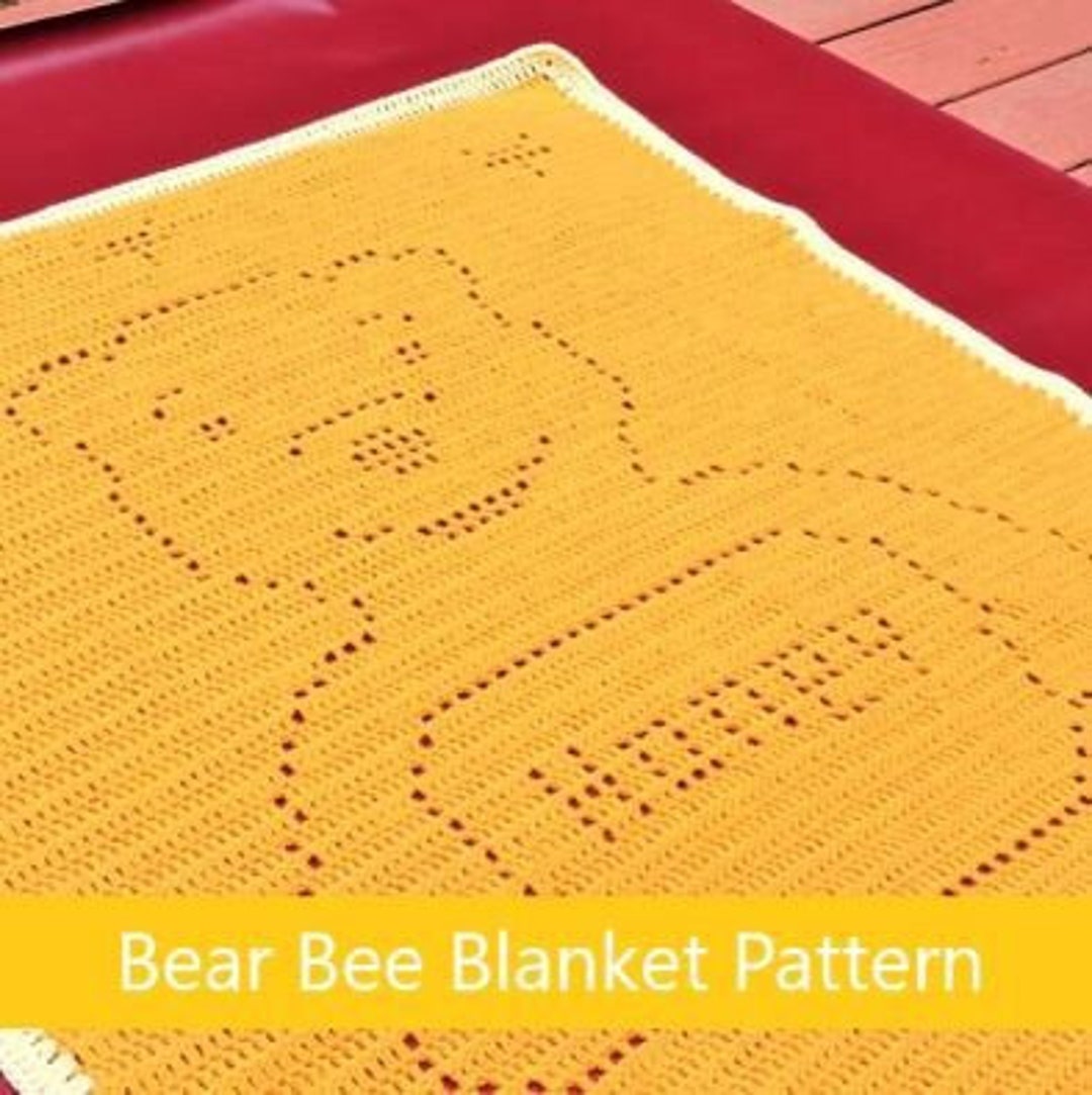 Bear Bee Crochet Pattern Blanket Honey Pot Blanket Pattern Sizes Fit ...