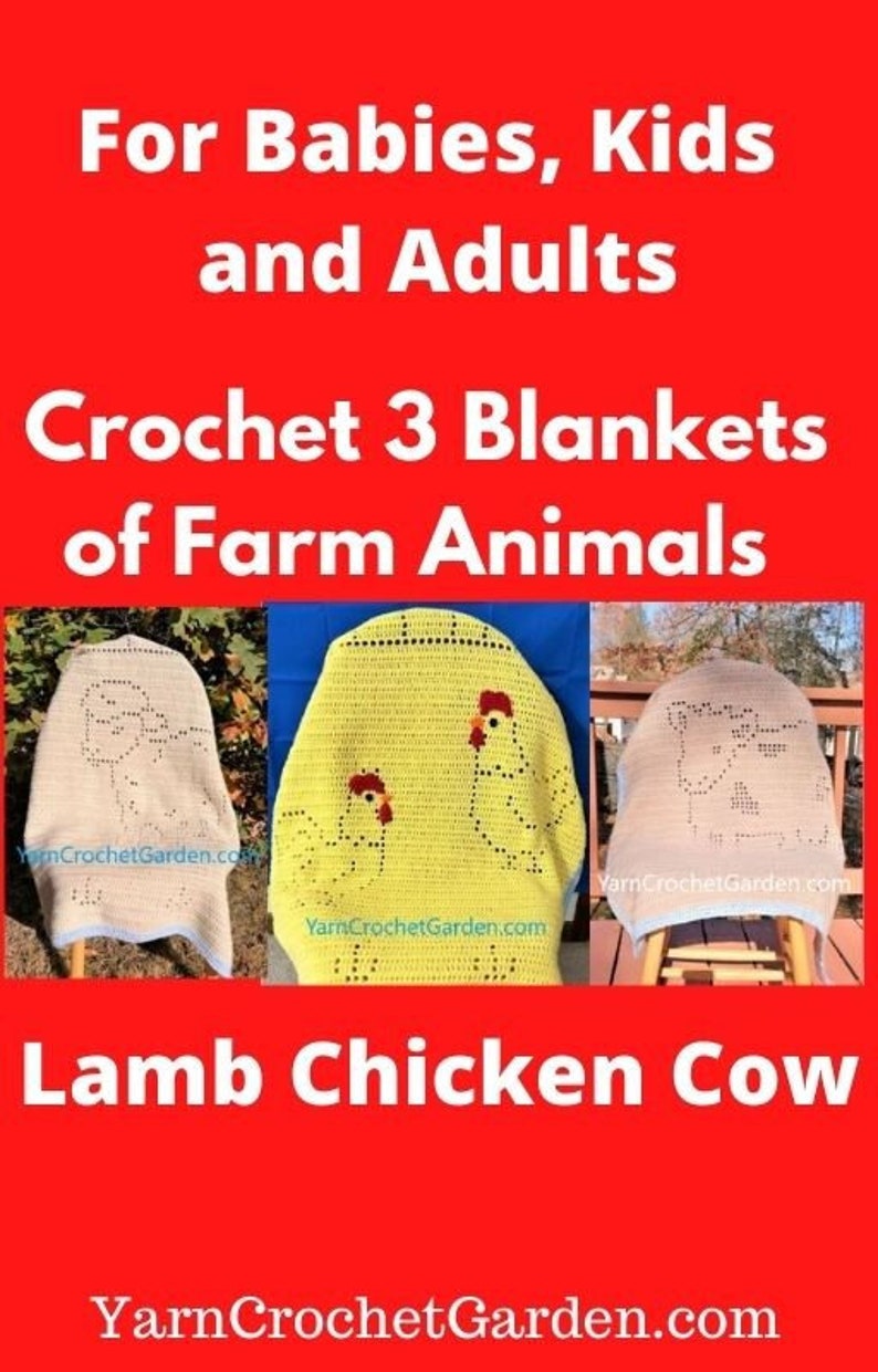Farm Animal Filet Blanket Crochet Pattern Chicken Rooster - Etsy