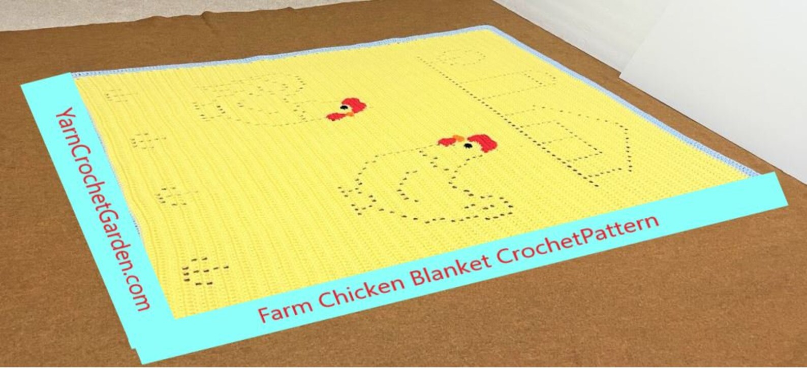 Farm Animal Filet Blanket Crochet Pattern Chicken Rooster - Etsy